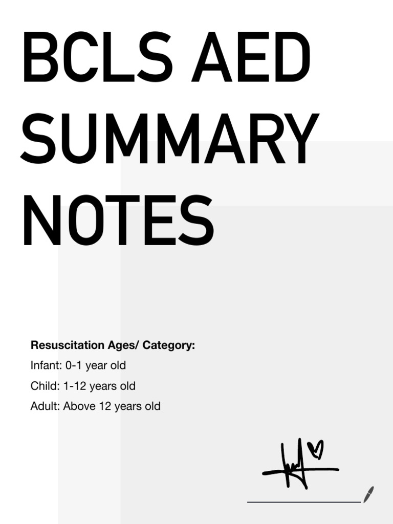 Bcls Aed Summary Notes | PDF