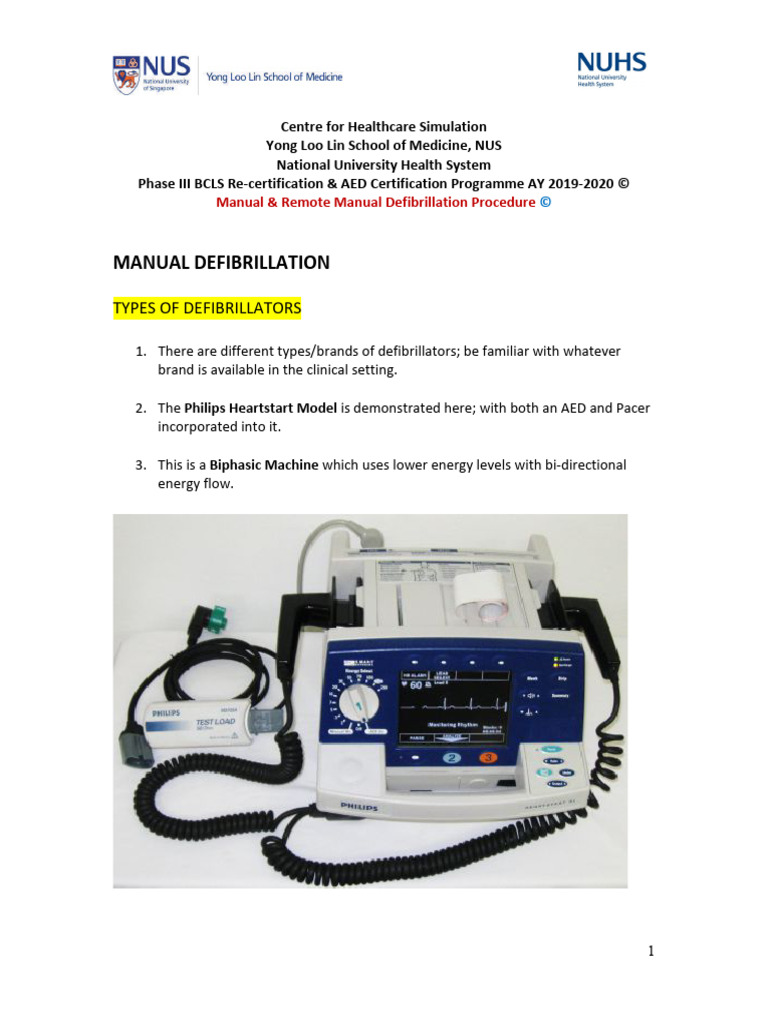 Manual Defib Steps Phase III Bcls | PDF