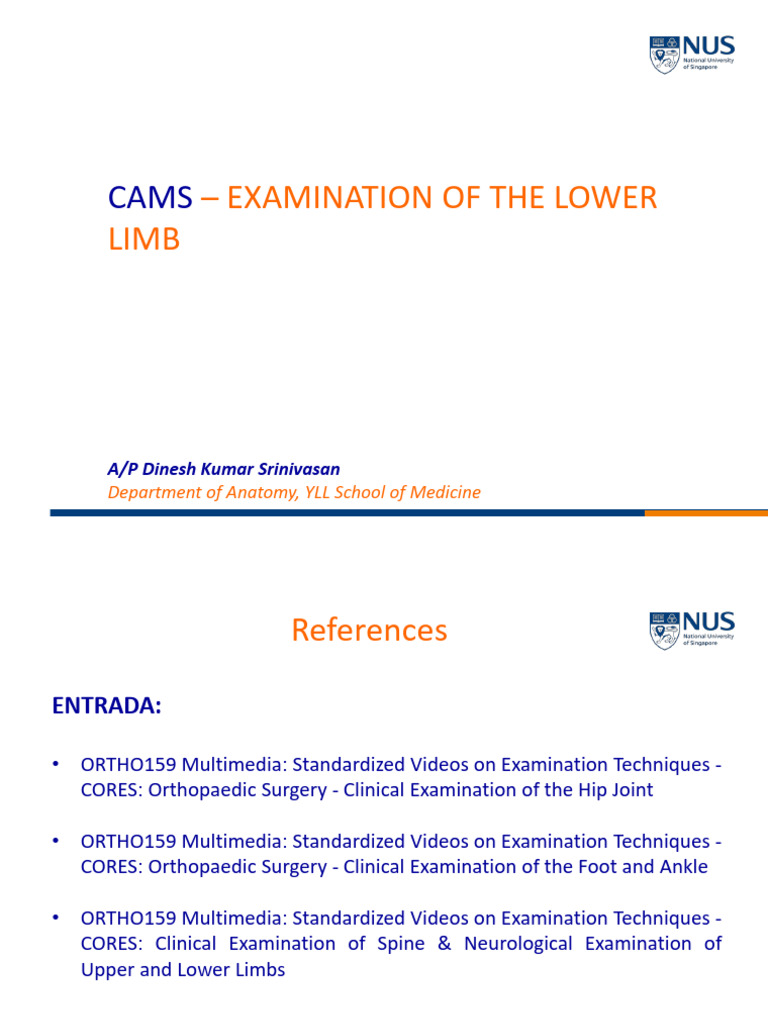 Cams 1b - Examination of The Lower Limb For Students | PDF
