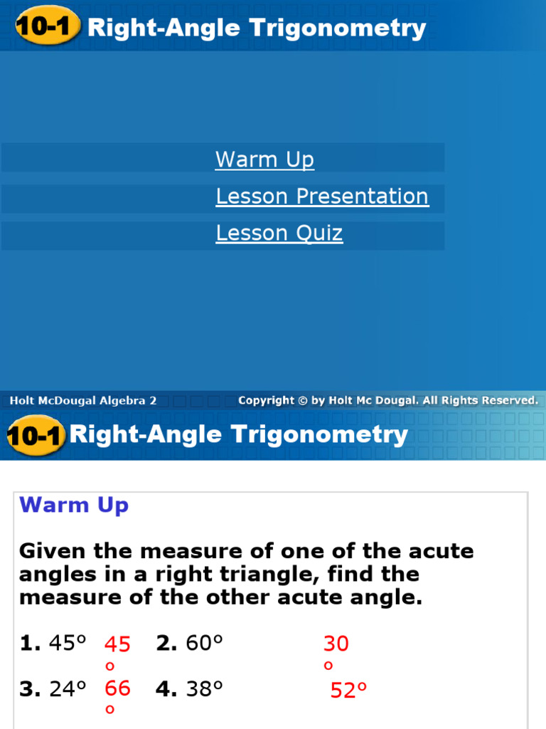 03 L10.1 Right-Angle Trigonometry | PDF