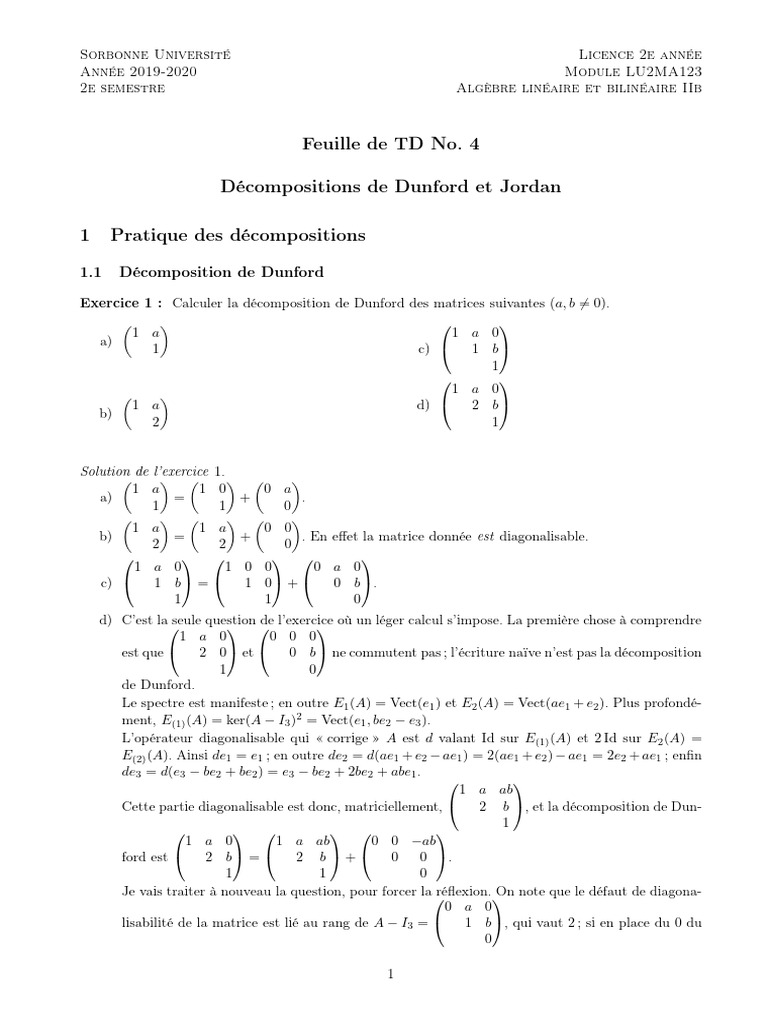 LU2MA123-TD4 Solutions | PDF