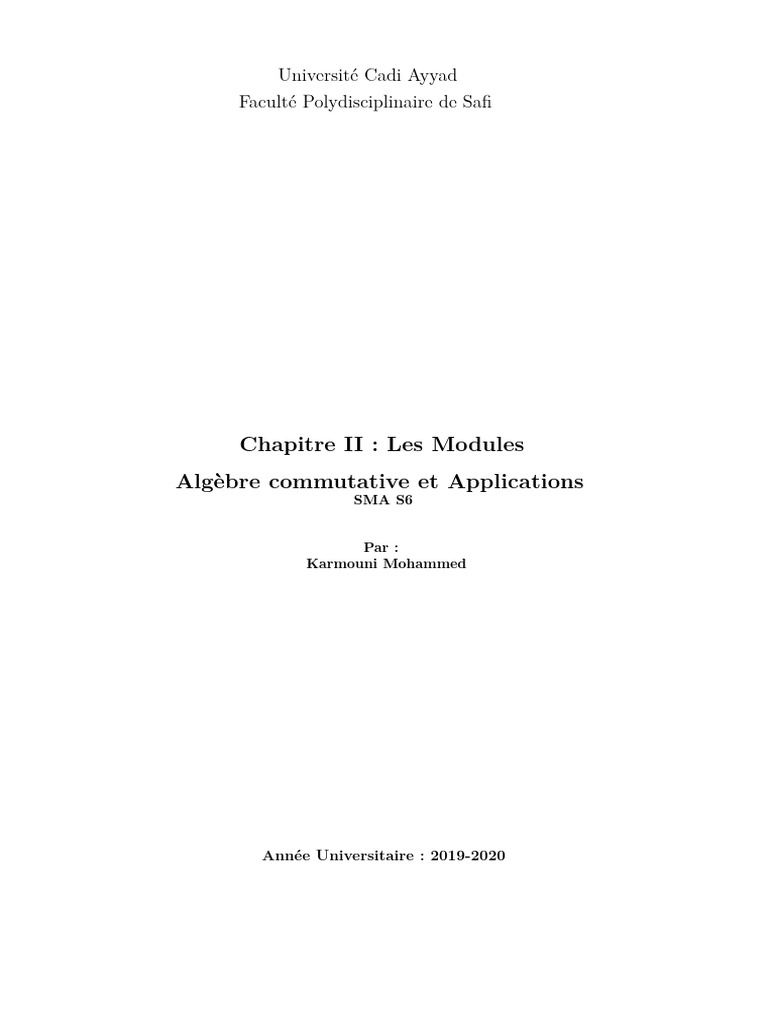 Chapitre 2 Modules | PDF