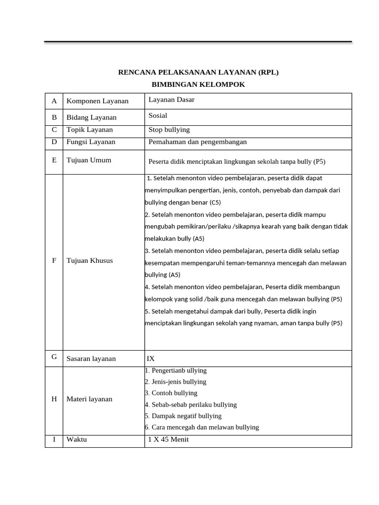 RPL Bimbingan Kelompok - Sma | PDF