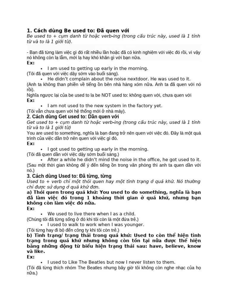 Anh 8-Cấu trúc Used to | PDF