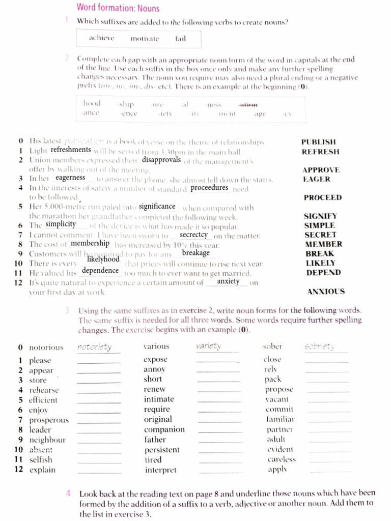 Word Forms - Ready For CAE | PDF | Adjective | Word