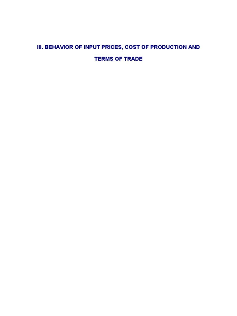 Behavior of Input Prices | Download Free PDF | Rice | Labour Economics