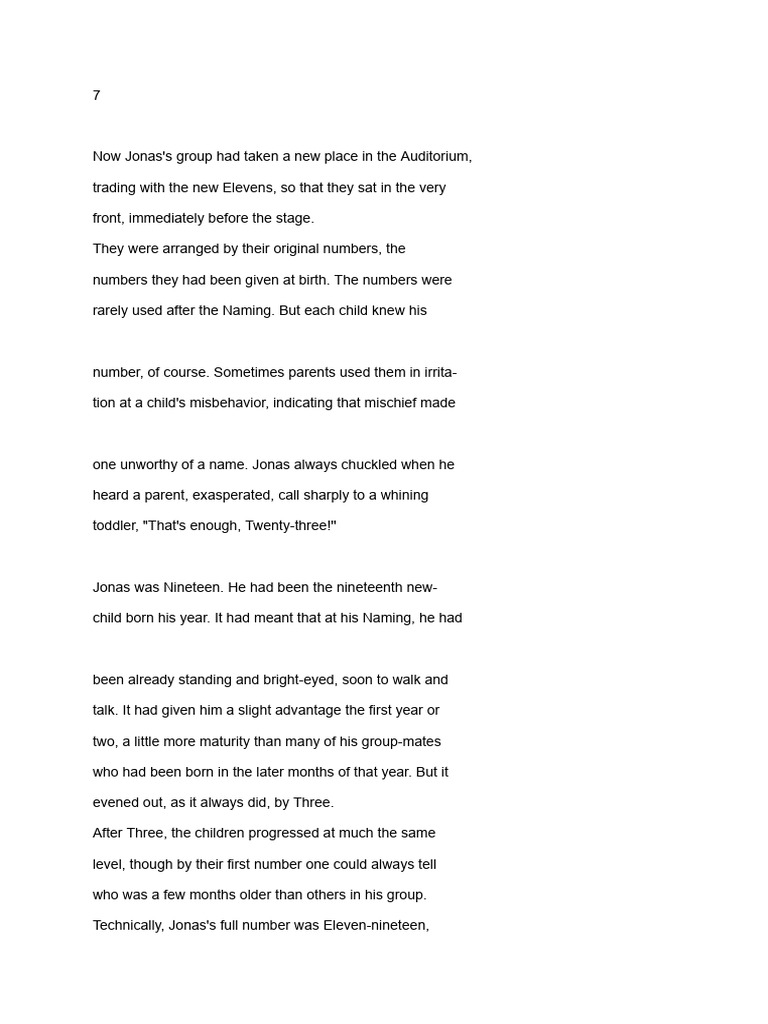 The Giver Lines 11 | PDF