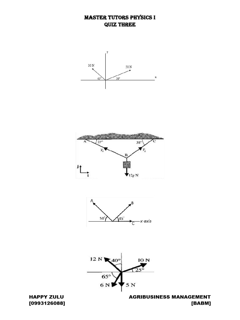 Phy 111 - Quiz 3 | PDF