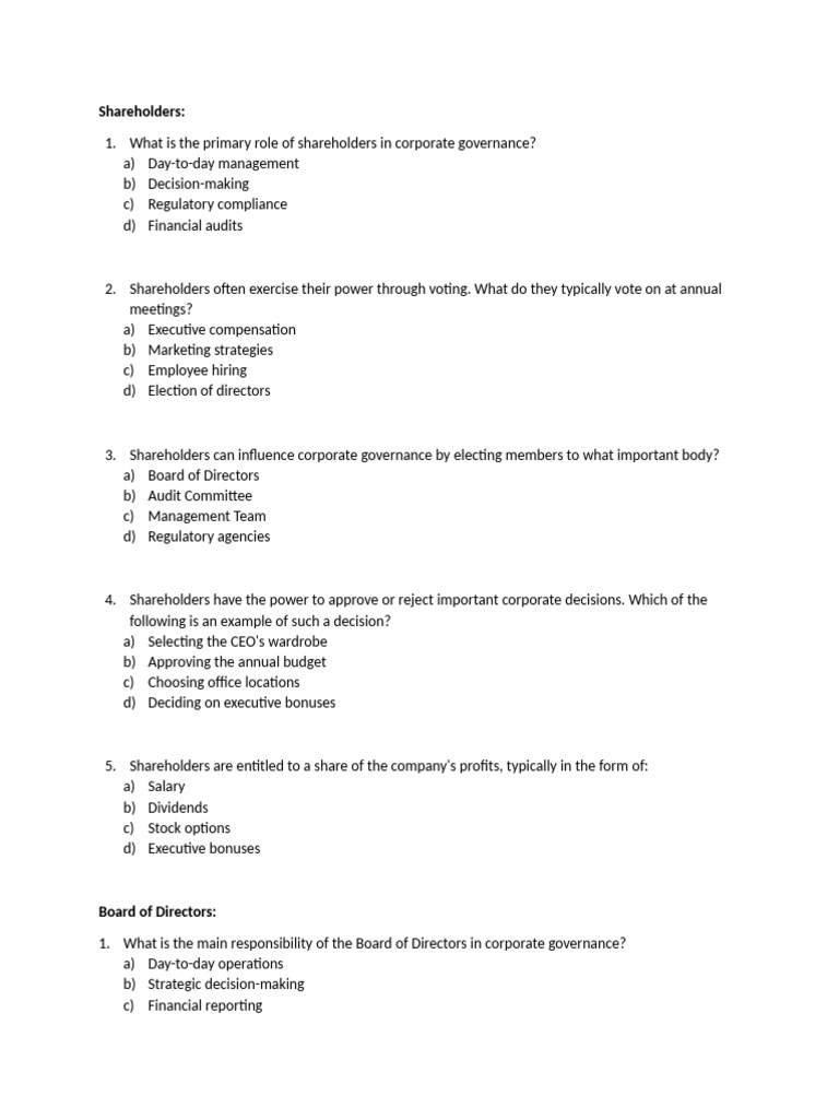 ' Govbus-Chap-2-Practice-Quiz H | PDF | Audit | Board Of Directors