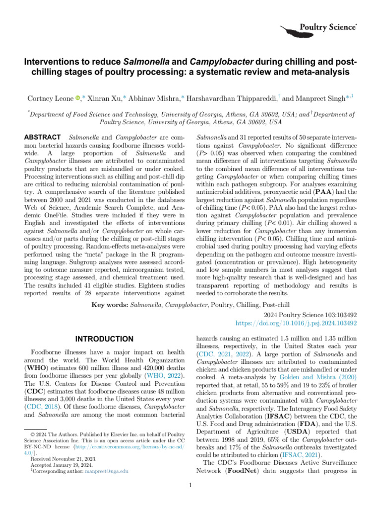 Interventions To Reduce and During Chilling and Post-Chilling Stages of ...