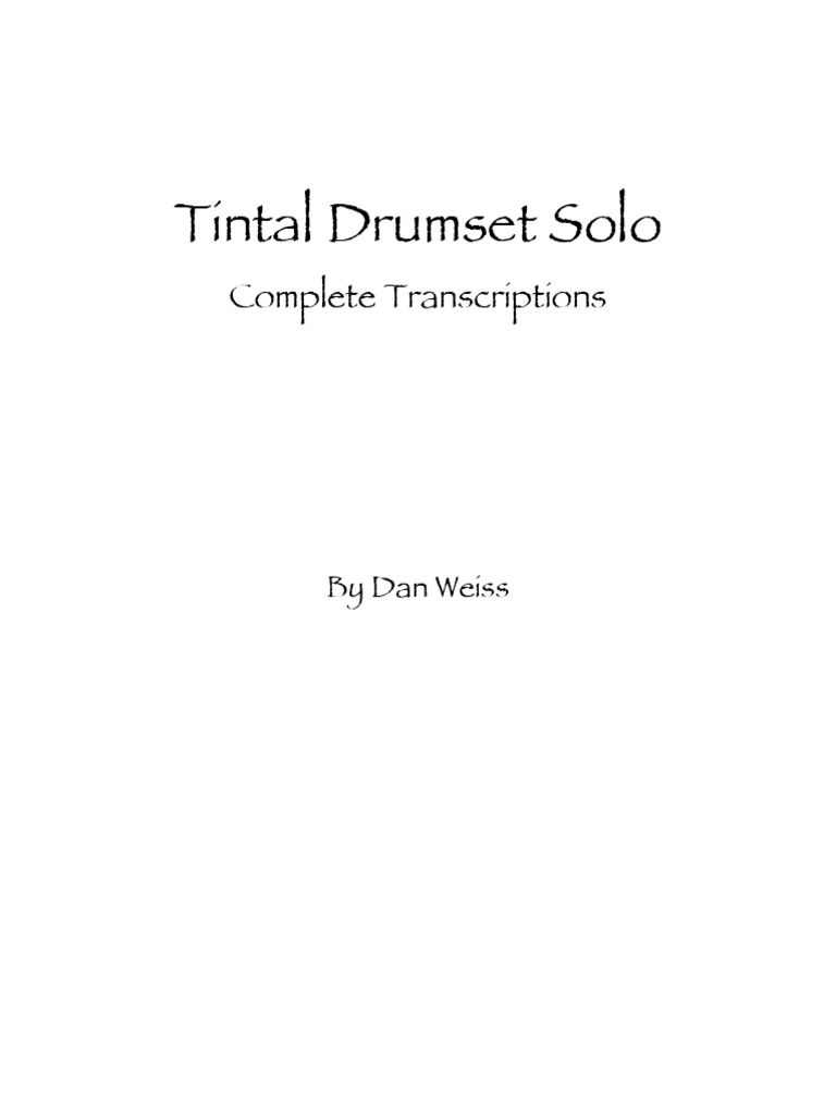 Tintal Drumset Solo | PDF