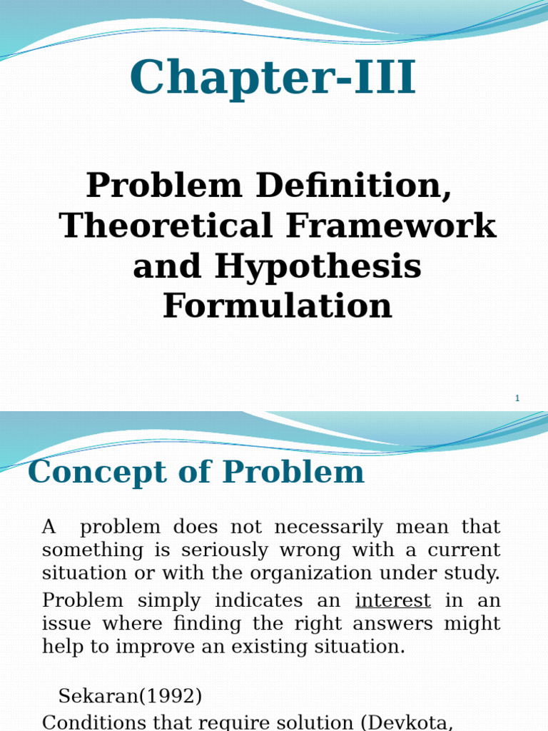 Chapter III - Problem Definition and Hypothesis Formulation | PDF