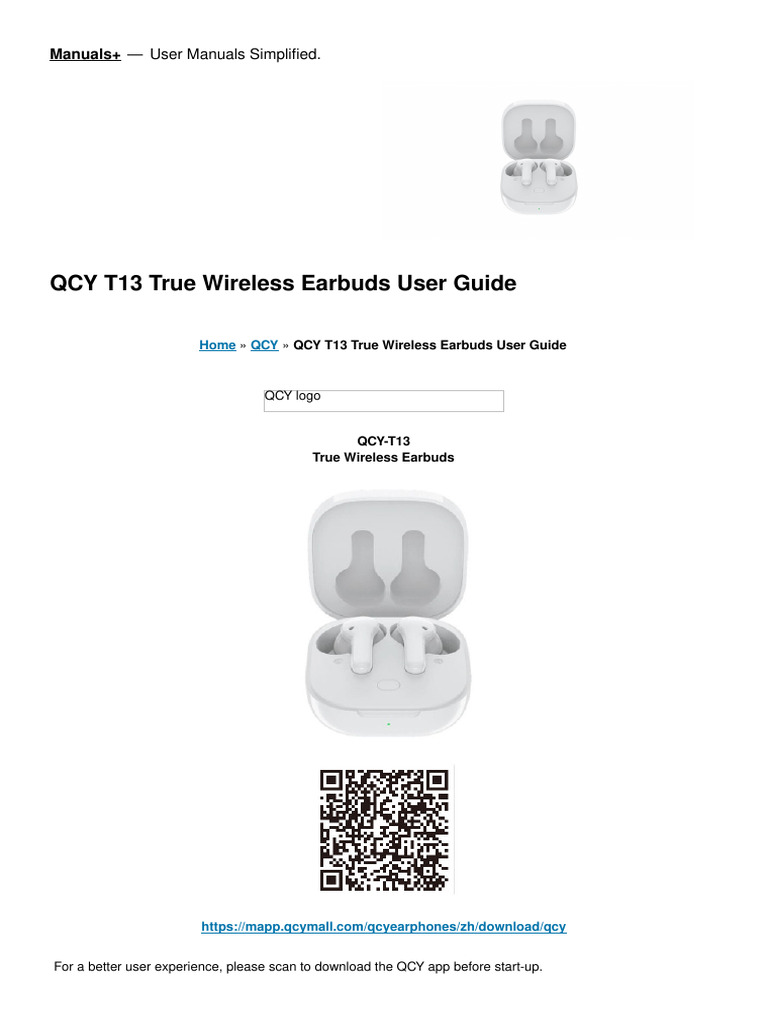 t13 True Wireless Earbuds Manual | PDF