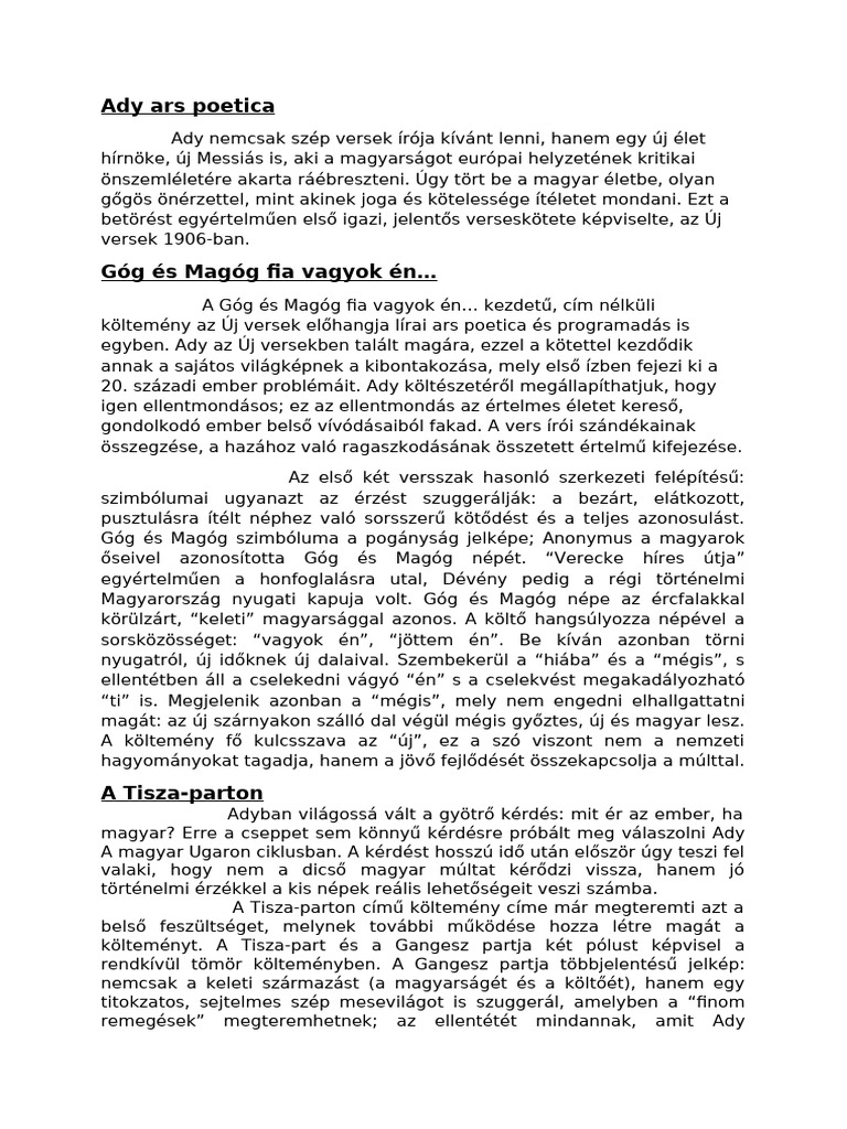 Ady Ars Poetica | PDF