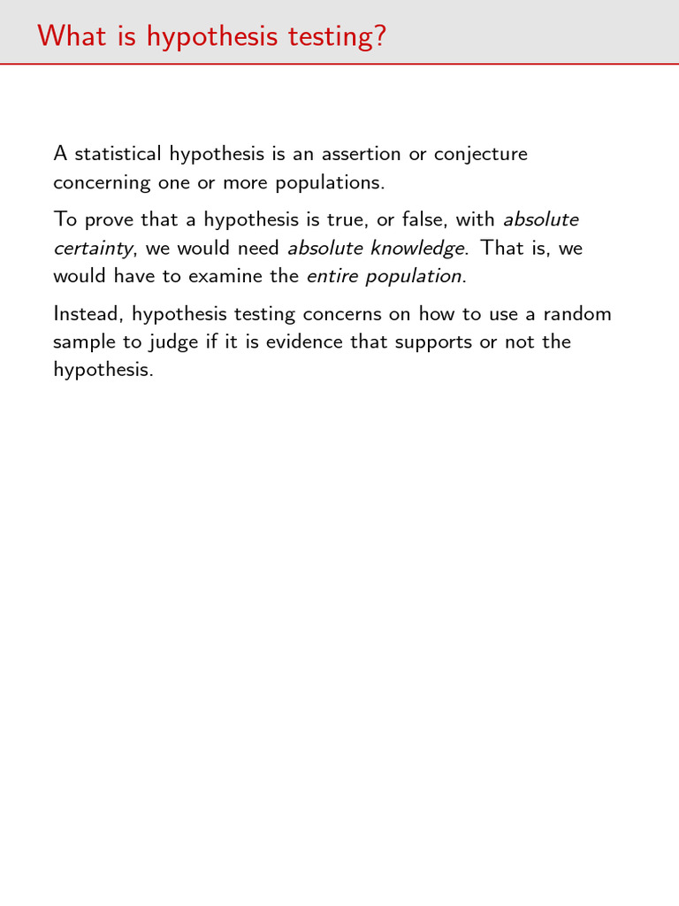 Hypothesis Testing1 | PDF