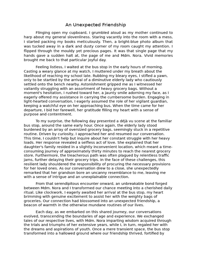 An Unexpected Friendship | PDF