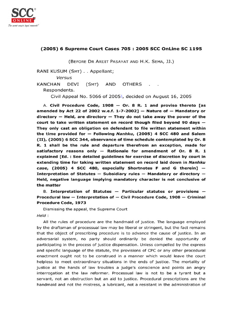 Rani Kusum v. Kanchan Devi | PDF