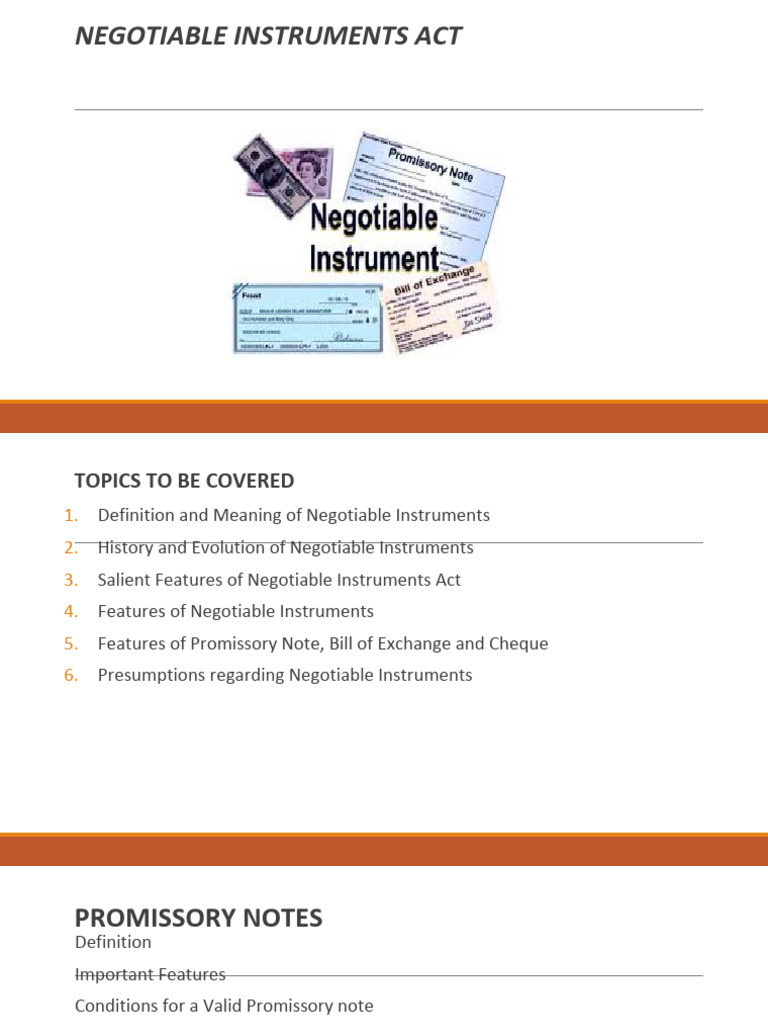 Negotiable Instrument | PDF