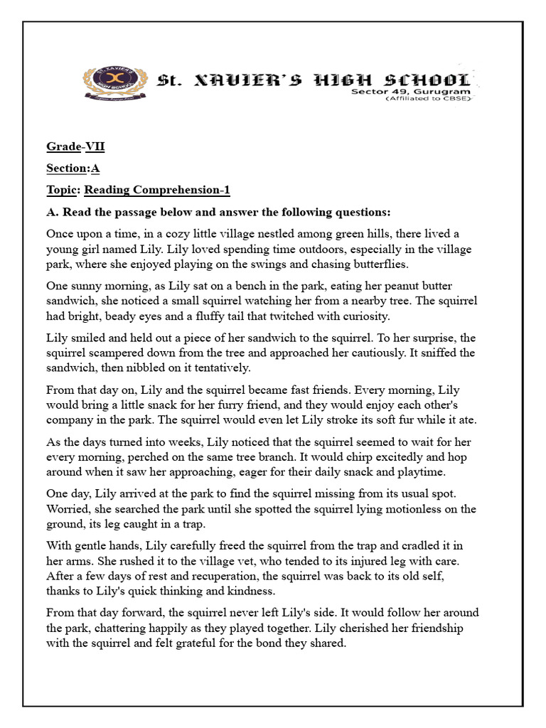 Reading Comprehension-1 | PDF