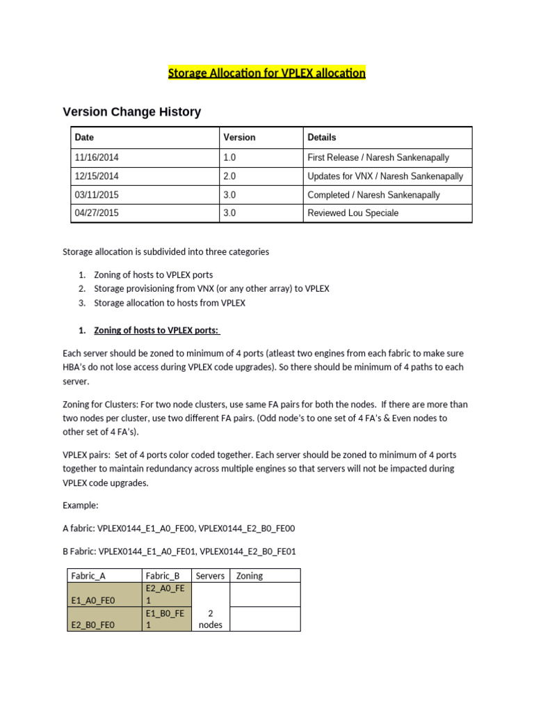 CS-0966 VPLEX Allocation | PDF