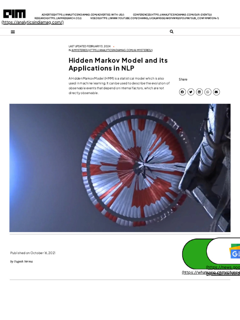 Hidden Markov Model (HMM) and Applications in NLP | PDF