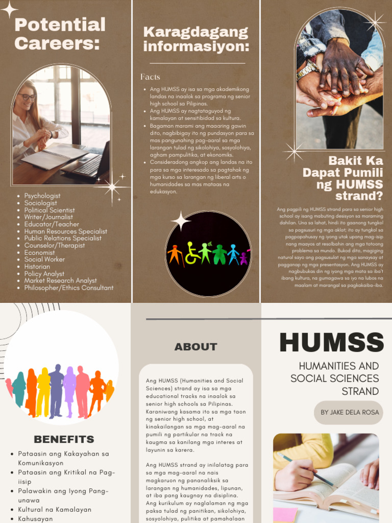 HUMSS Brochure - Jake Dela Rosa | PDF