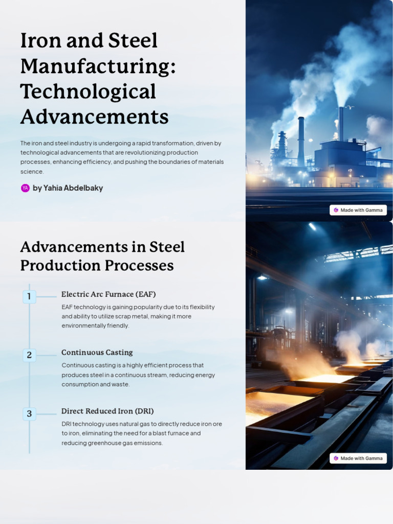 Iron and Steel Manufacturing Technological Advancements | PDF