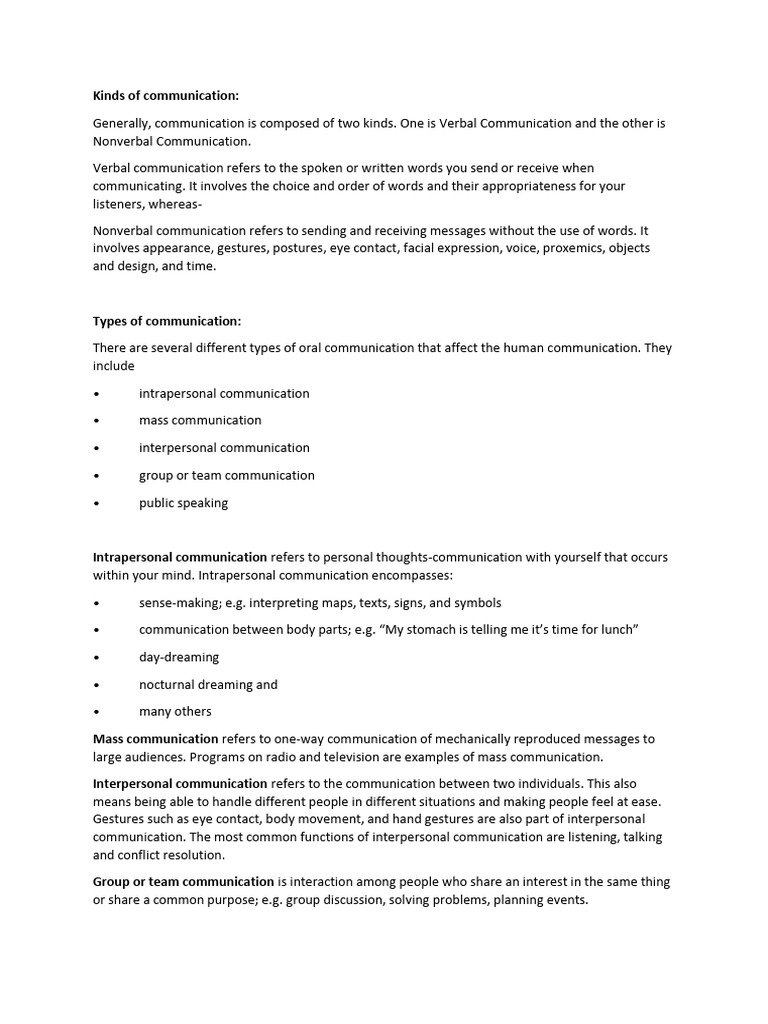 Types of Communication | PDF