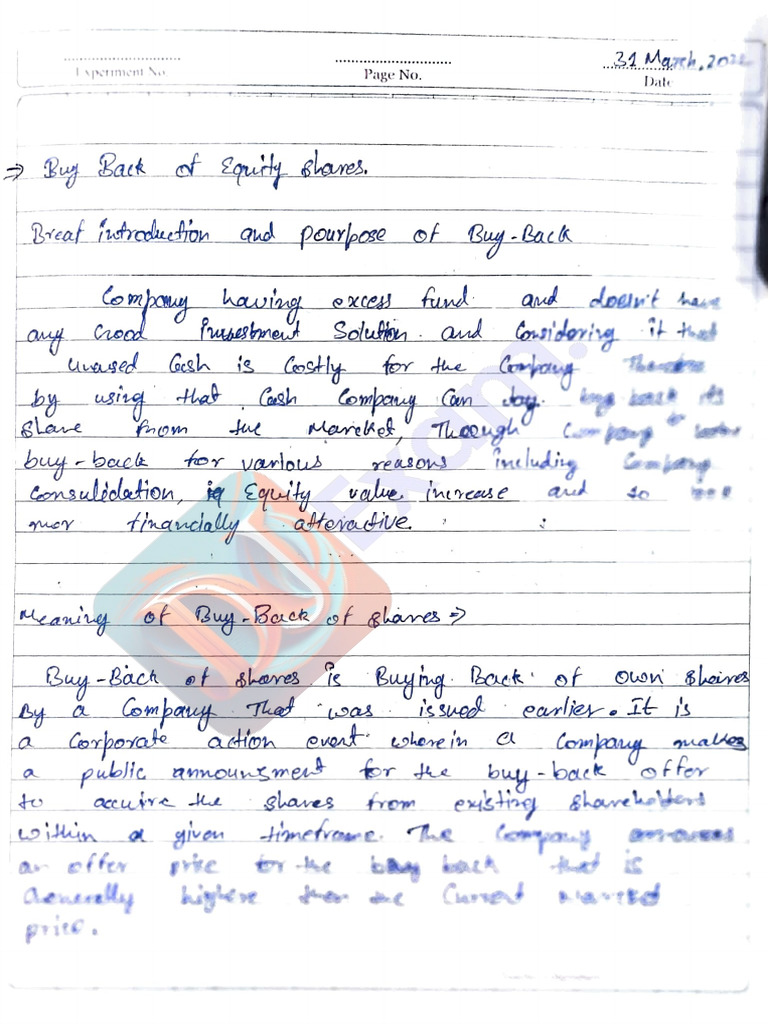 Corporate Accounting Notes (Theory) | PDF