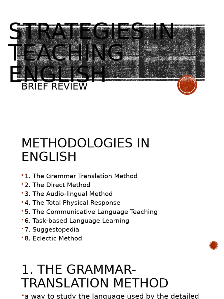 TEACHING Methodologies in English | PDF