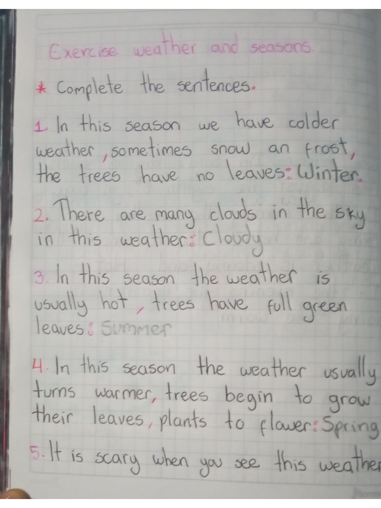 Weathers and Seasons | PDF