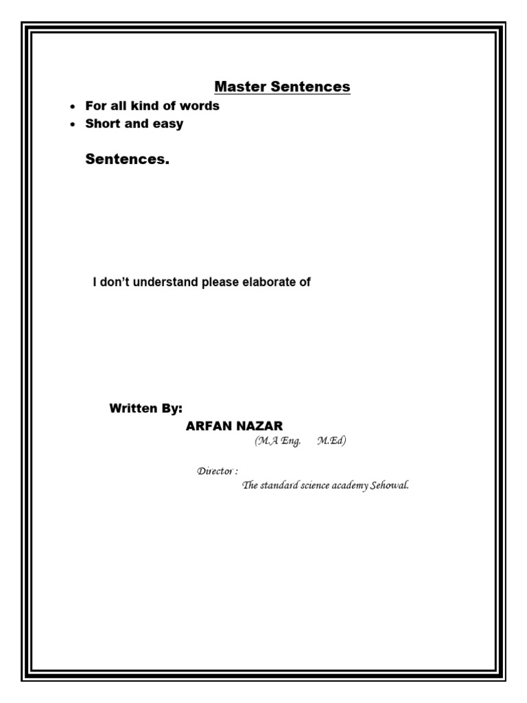 Master Sentences | PDF