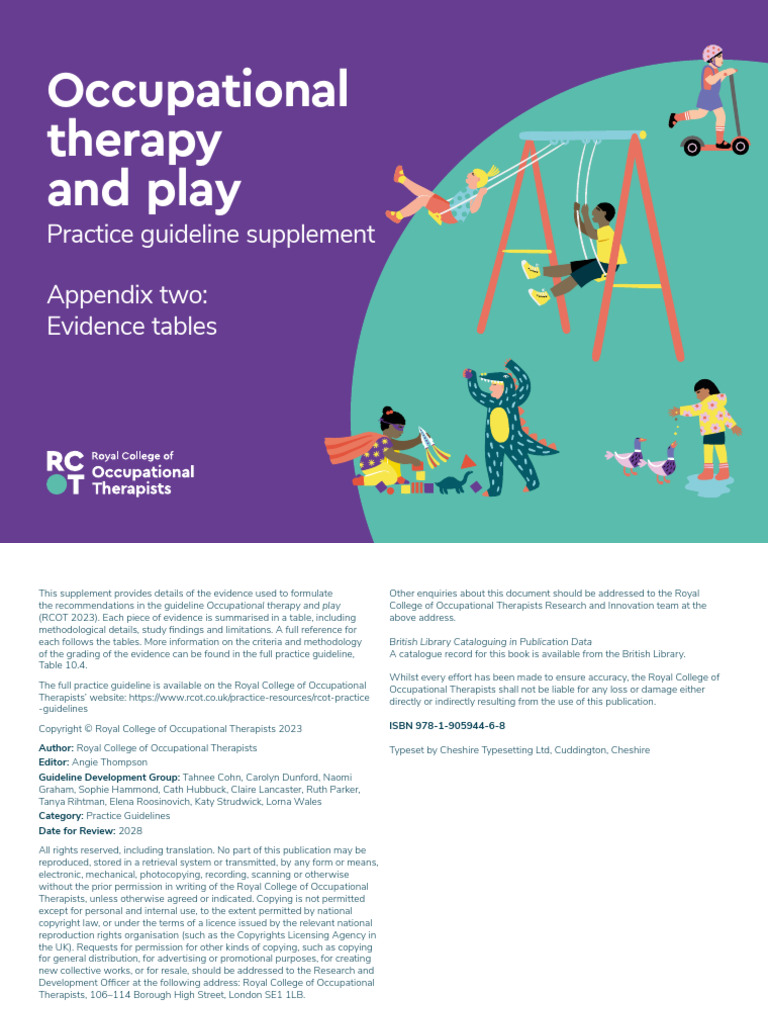 Occupational Therapy Evidence Tables | PDF