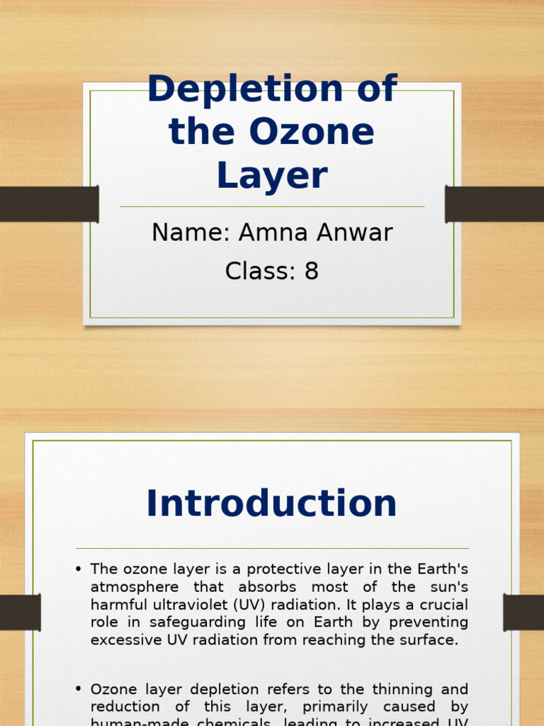 Ozone Layer Presentation Pdf