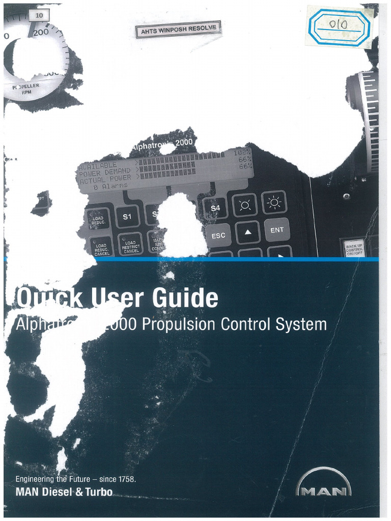 QUICK USER GUIDE - Alphatron 2000 Propulsion Control System | PDF