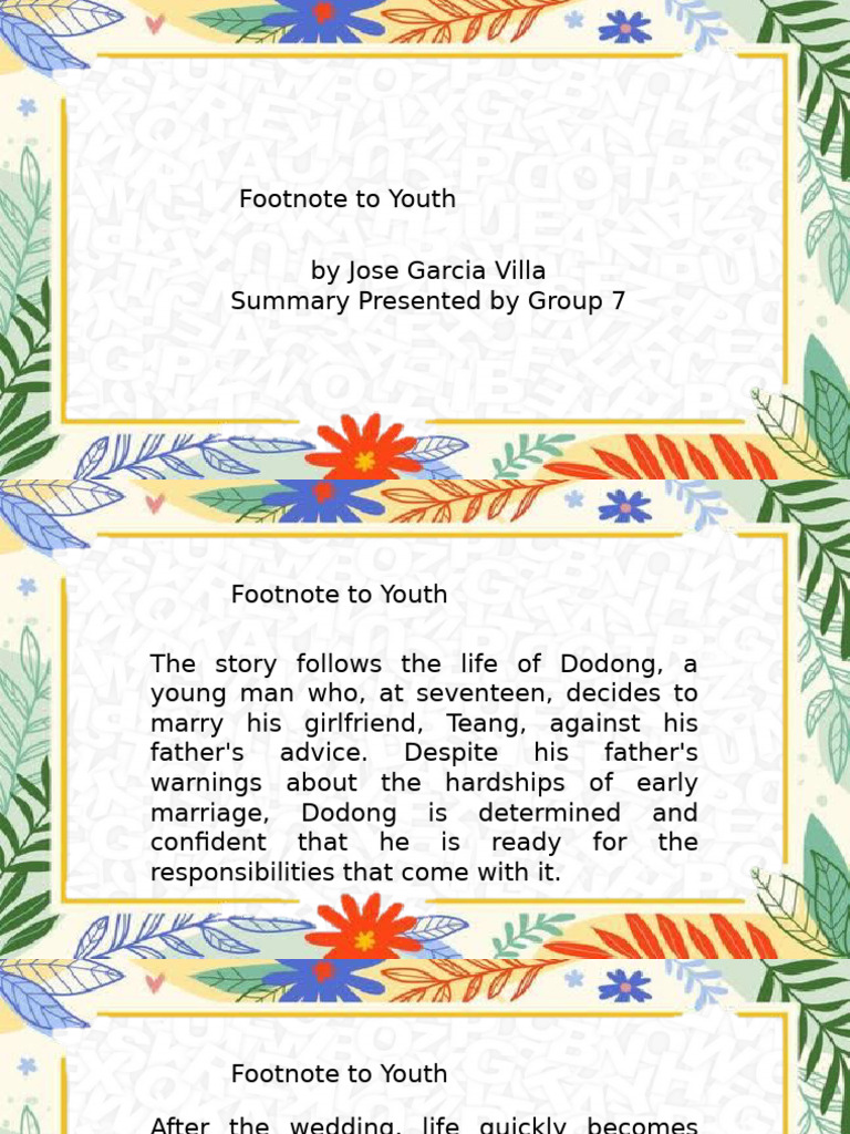 Footnote To Youth Summary | PDF | Wellness