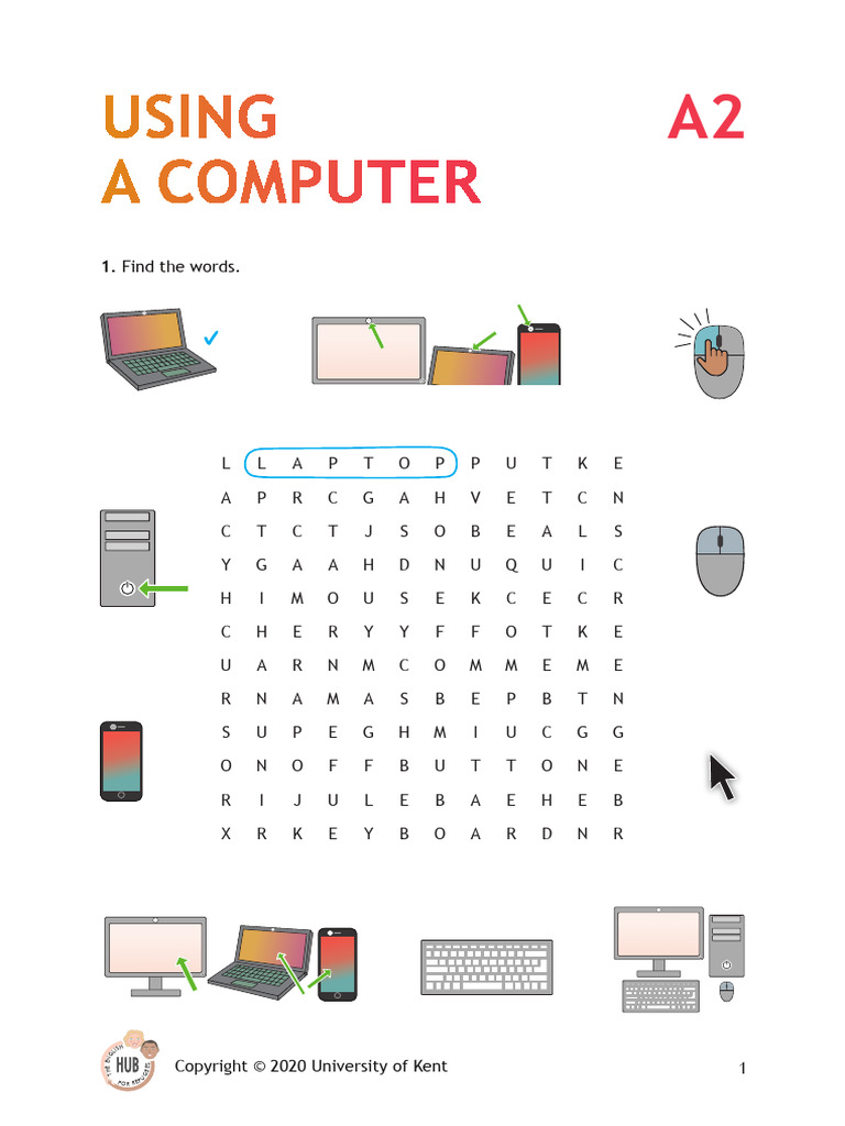 Using A Computer A2 Students Worksheet | PDF | Double Click | Computing