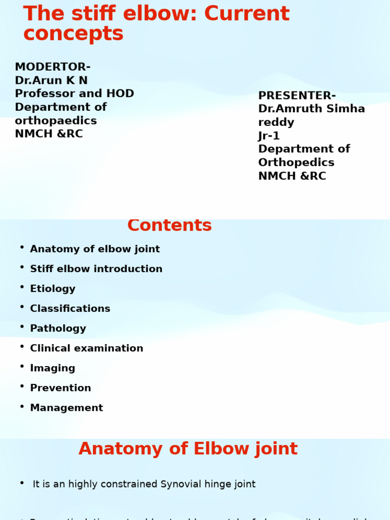 Stiff Elbow | PDF