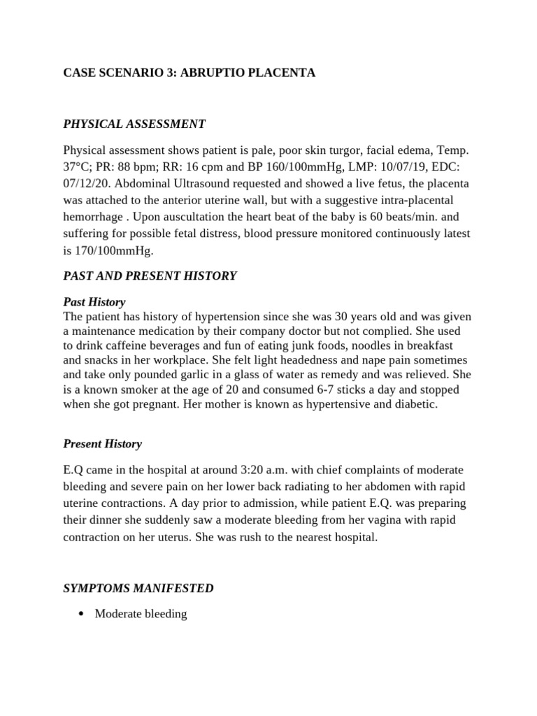 Case 3 Abruptio Placenta | PDF