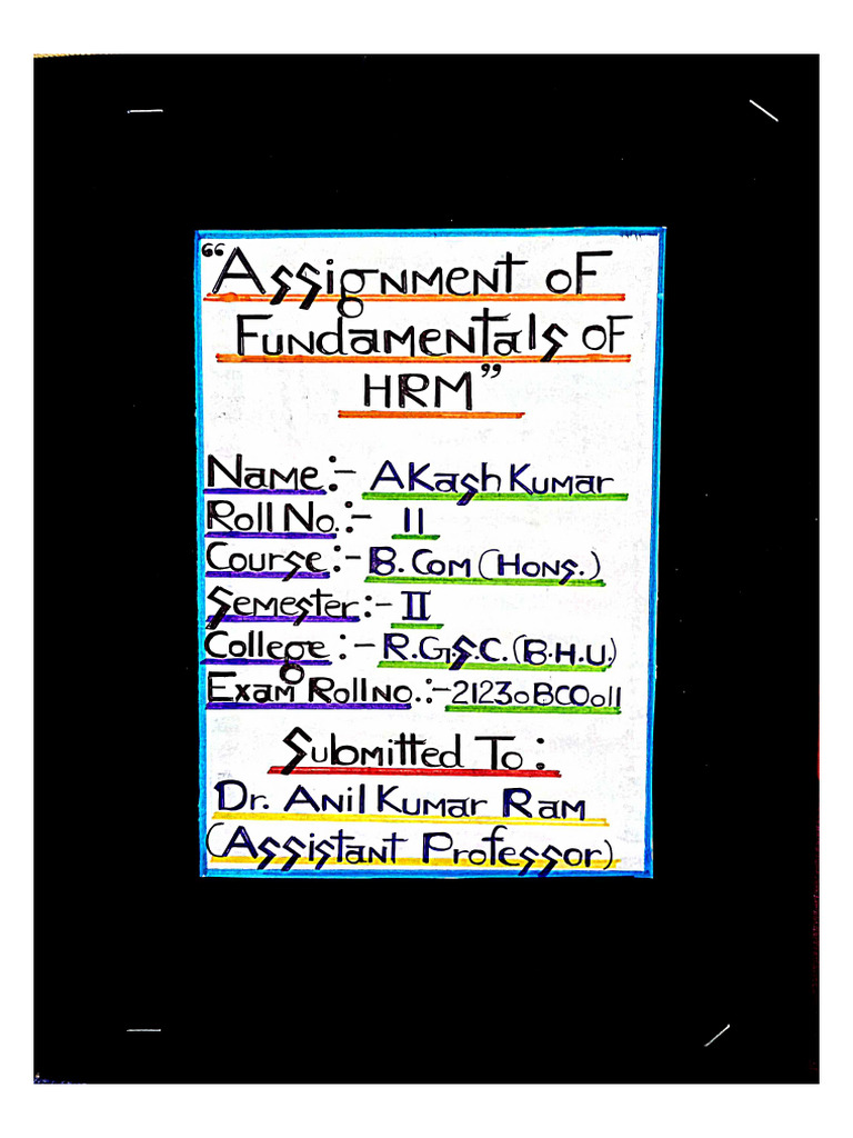 Fundamentals of HRM Assignment PDF | PDF