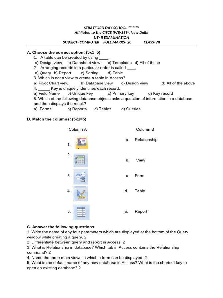 Question For ICSE Class 7 Computer | PDF