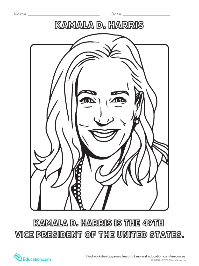 Kamala Harris Coloring Page | PDF