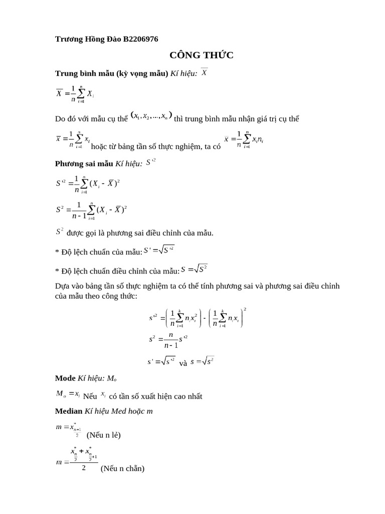 CT XSTK Chương 1 | PDF
