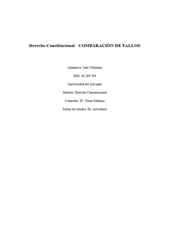 Constitucional Comparacion 2 Fallos | PDF