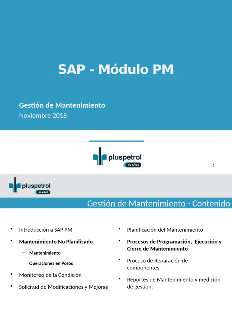 Capacitación SAP PM ENSI | PDF | Planificación | Programación de computadoras