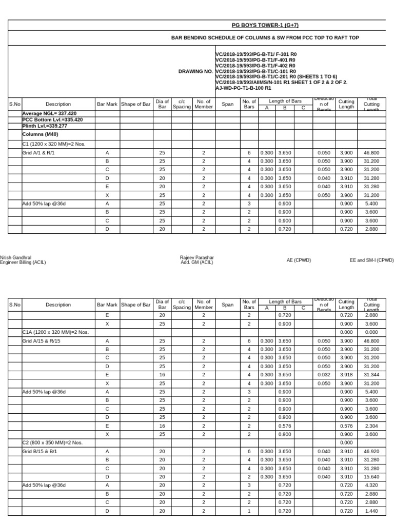 PG Boys Tower-1 Columns | PDF
