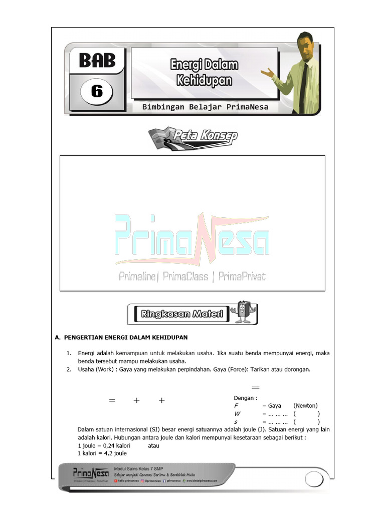 Ipa Bab 6 Rangkuman Energi Dalam Kehidupan | PDF
