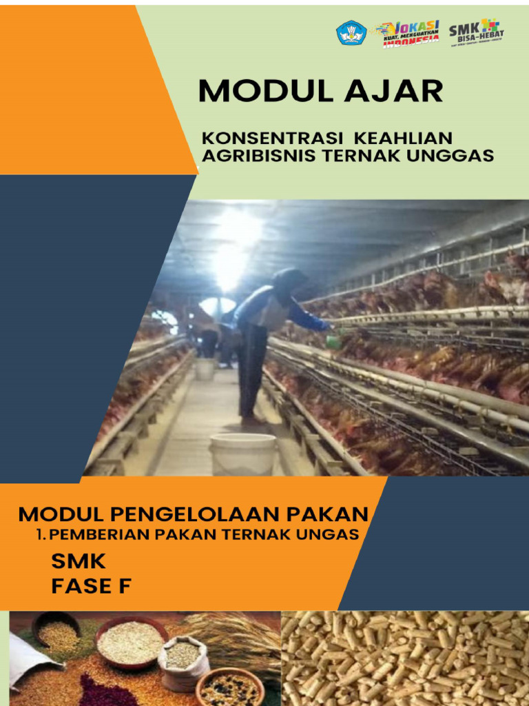 Modul Ajar Agribisnis Ternak Unggas - Pemberian Pakan Ternak Unggas - Fase F | PDF