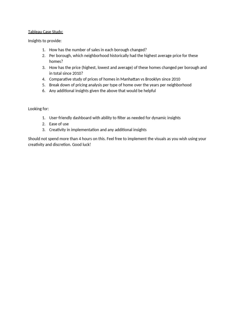 Tableau Case Study | PDF