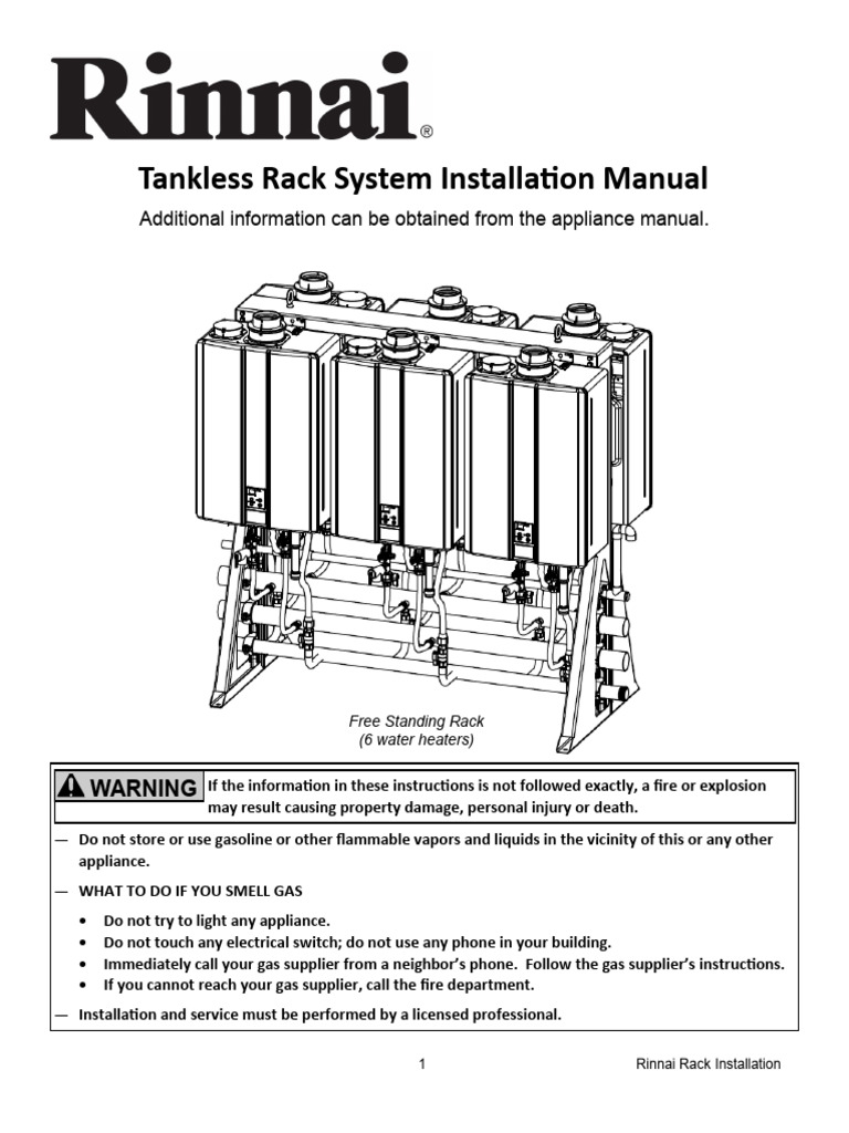 Rinnai Tankless Rack Install Guide | PDF | Pipe (Fluid Conveyance ...